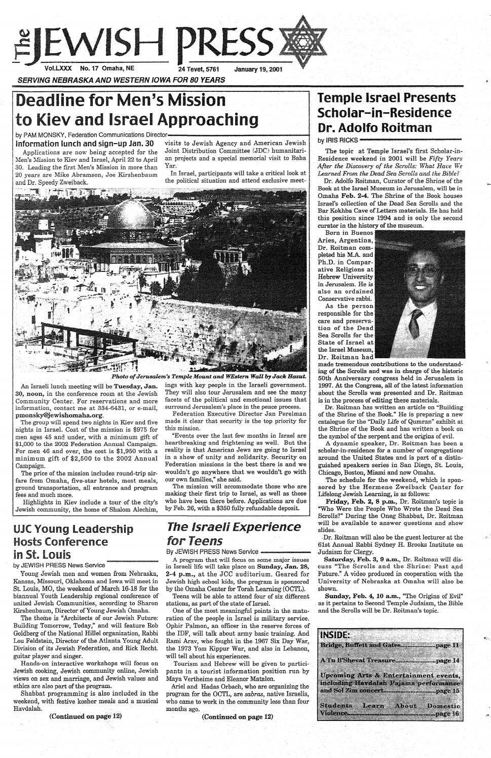 January 19, 2001 by Jewish Press - Issuu