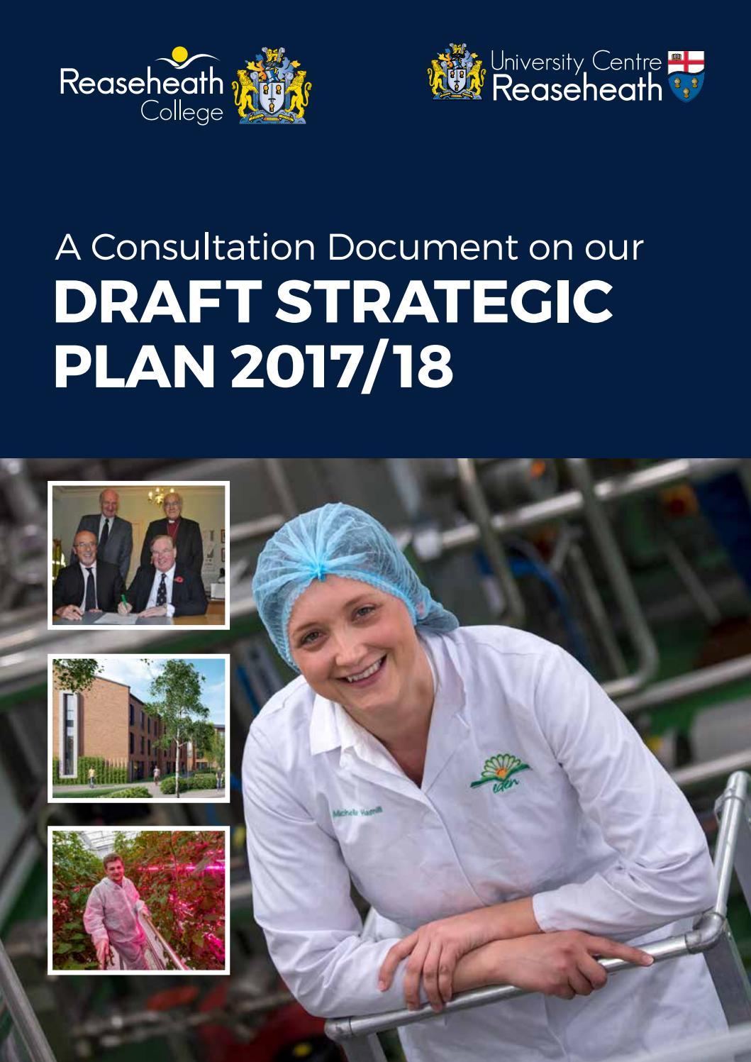 Draft Strategic Plan 2017/18 by Reaseheath College - Issuu