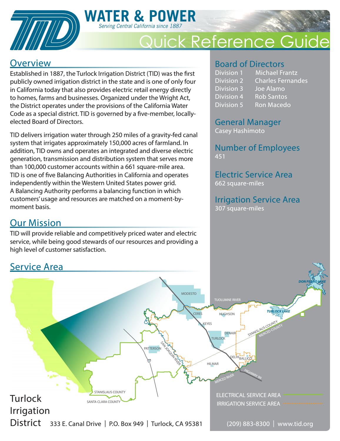 Quick reference guide2017 by Turlock Irrigation District - Issuu