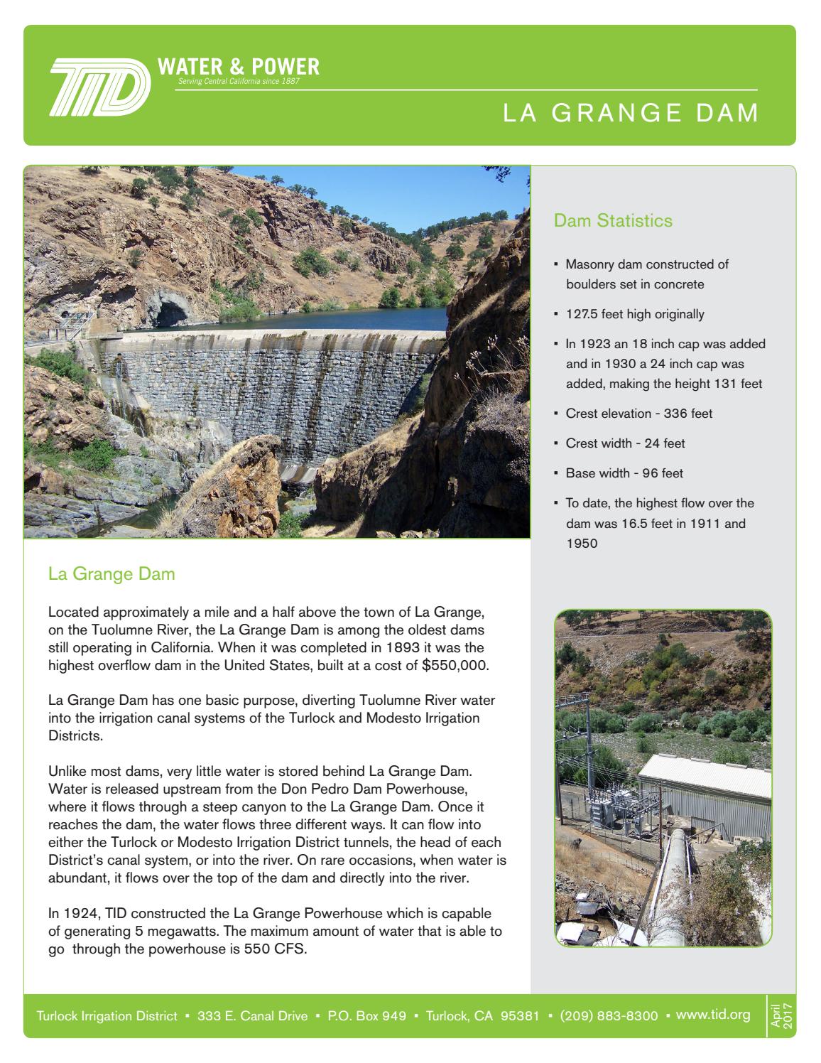 La grange dam fact sheet web by Turlock Irrigation District - Issuu