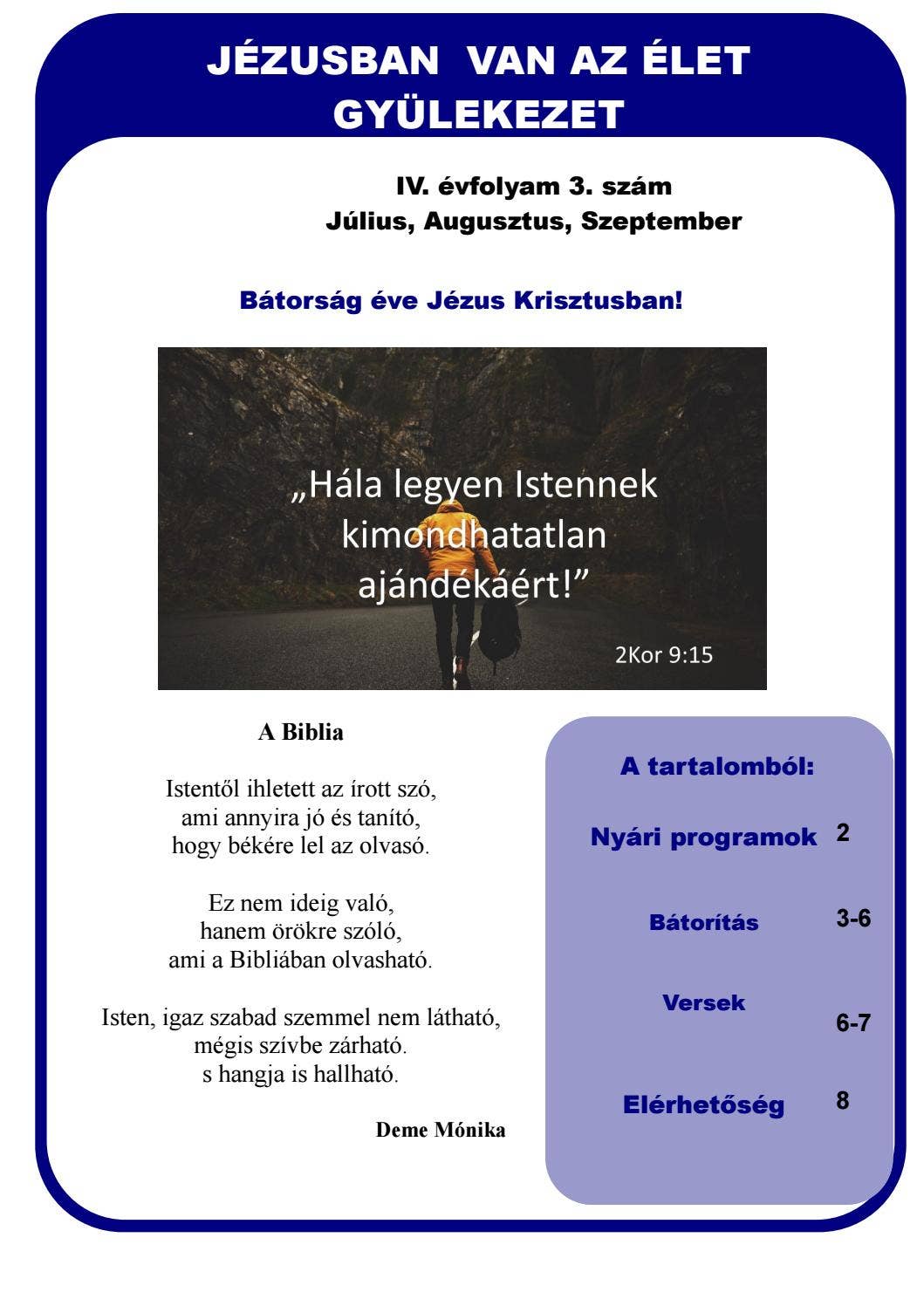 Jézusban van az élet gyülekezet színes újság by Mónika Deme - Issuu