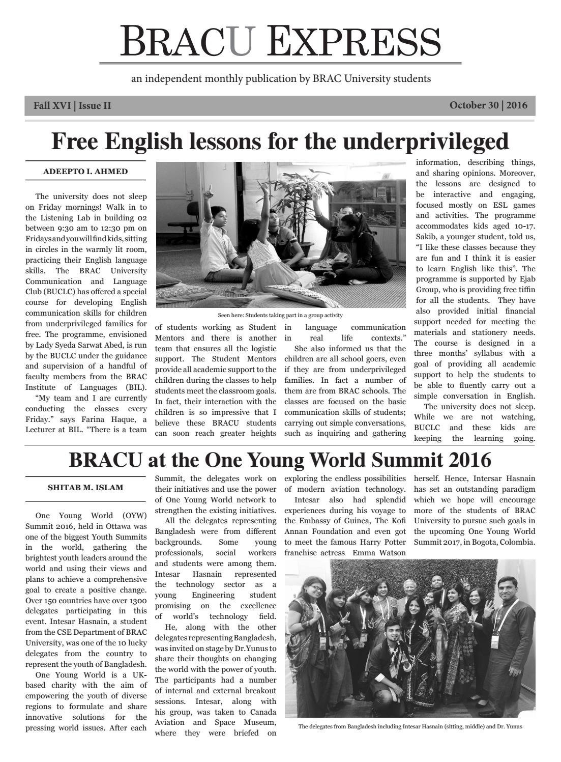 BRACU Express - Volume 1 Issue 2 by BRACU Express - Issuu