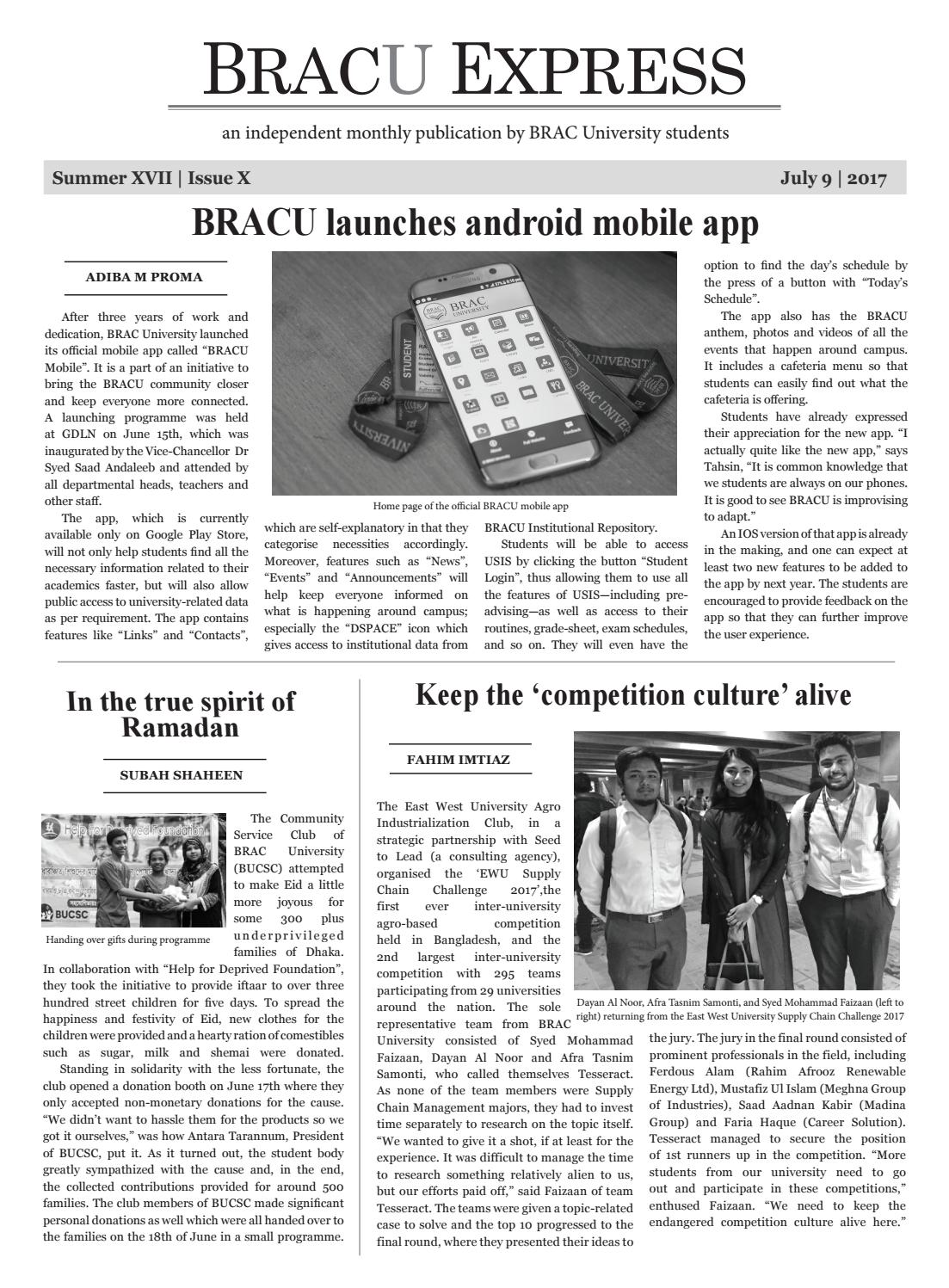 BRACU Express - Volume 1 Issue 10 by BRACU Express - Issuu