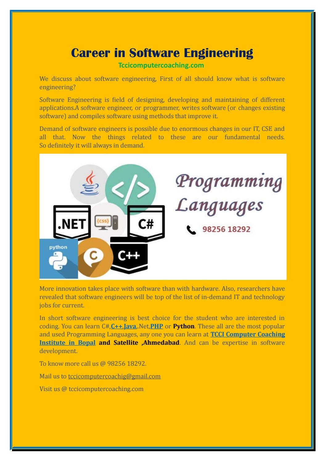 Career in software engineering by Rosario Riley - Issuu