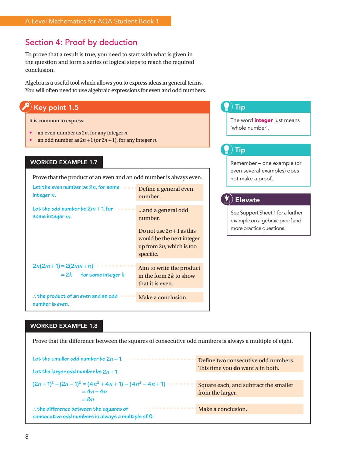 Preview A Level Mathematics for AQA Student Book 1 (AS/ Year 1) by ...