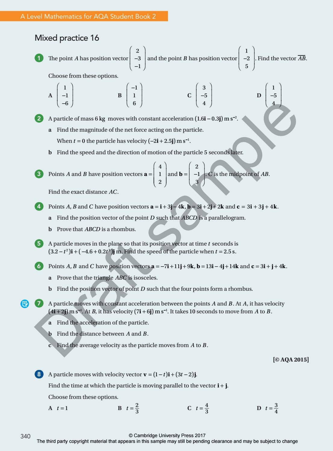 Preview A Level Mathematics for AQA Student Book 2 by Cambridge ...