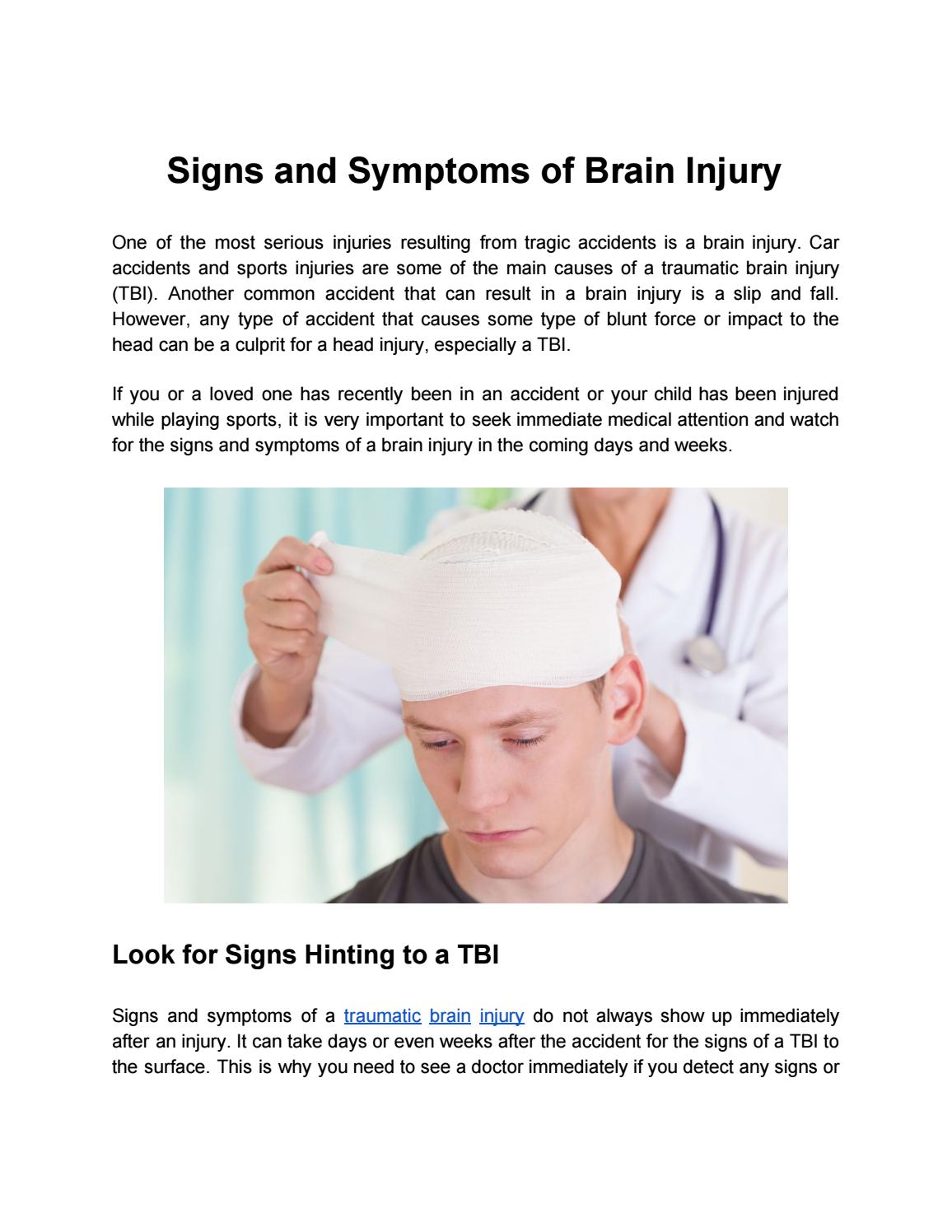 Signs and Symptoms of Brain Injury by PeterParkar - Issuu