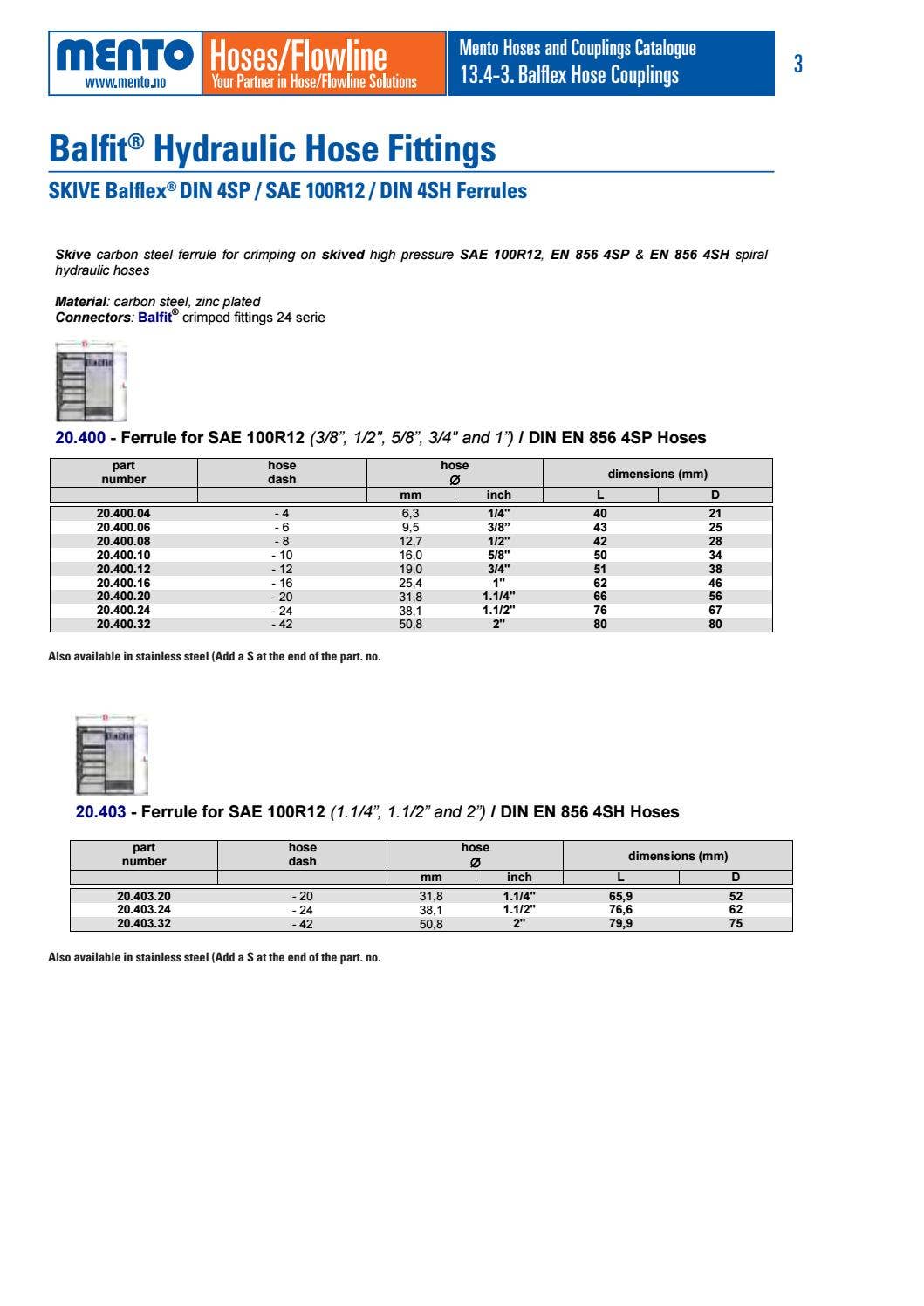 Balflex hose couplings by Mento-AS - Issuu