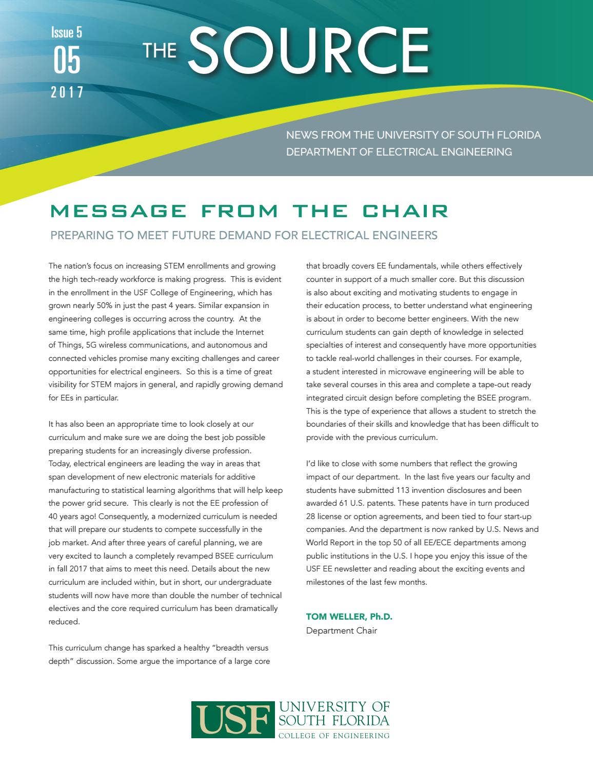 USF EE Newsletter 2017 by USF Engineering - Issuu