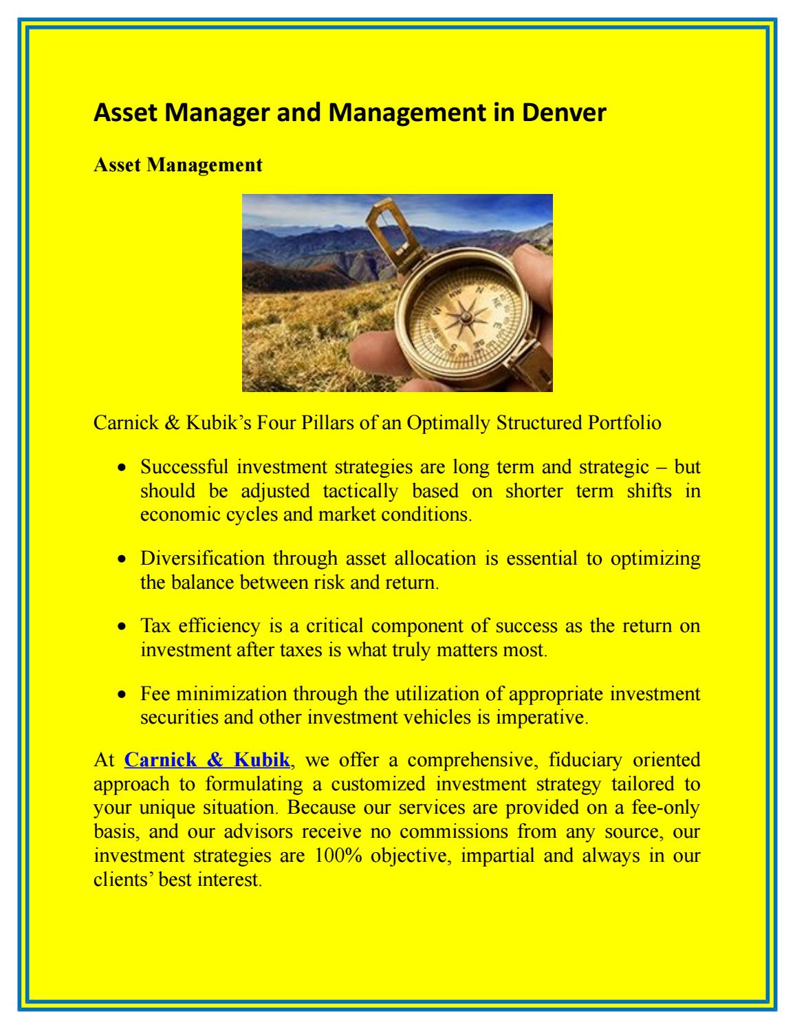 Asset manager and management in denver by Sandra Johnson - Issuu