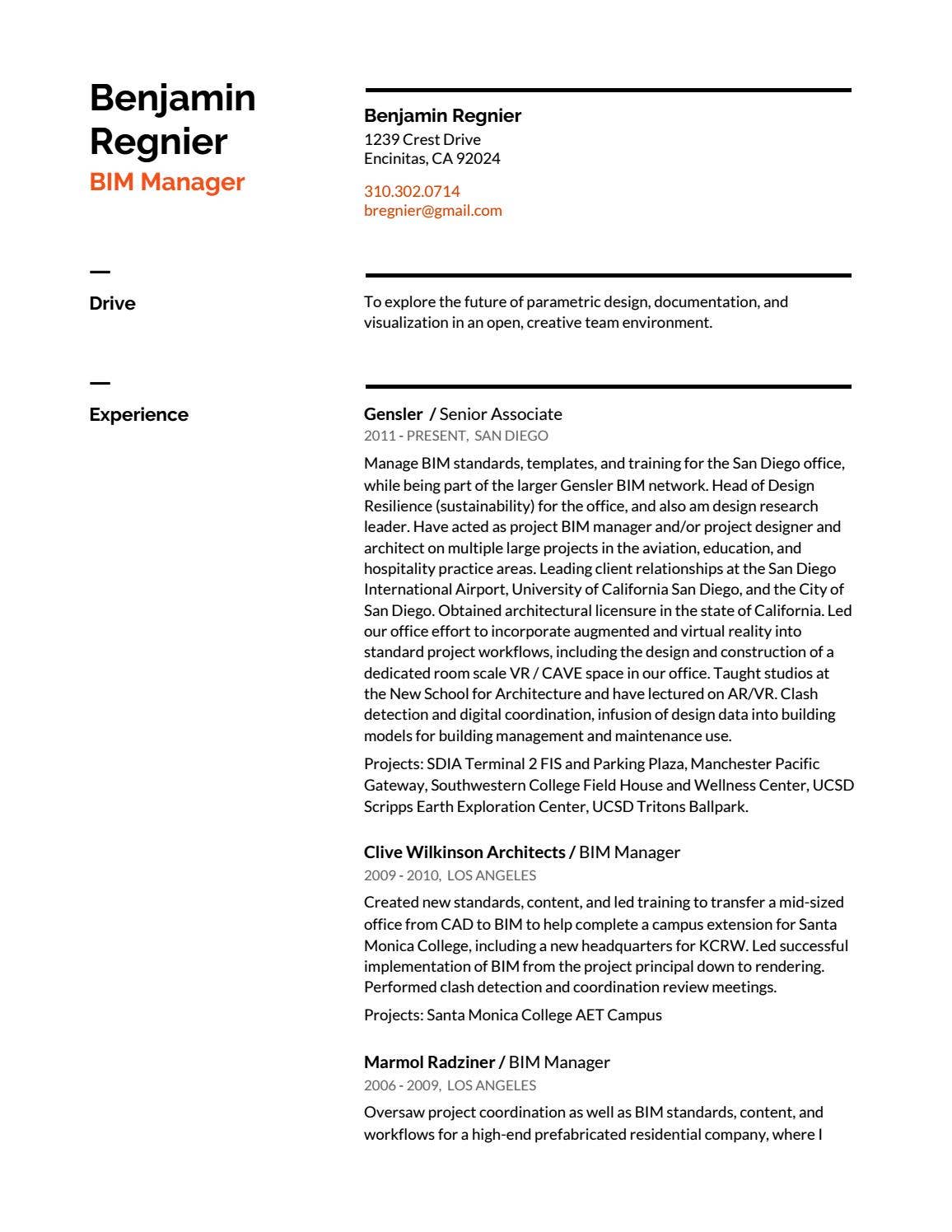 Resume by Benjamin Regnier - Issuu