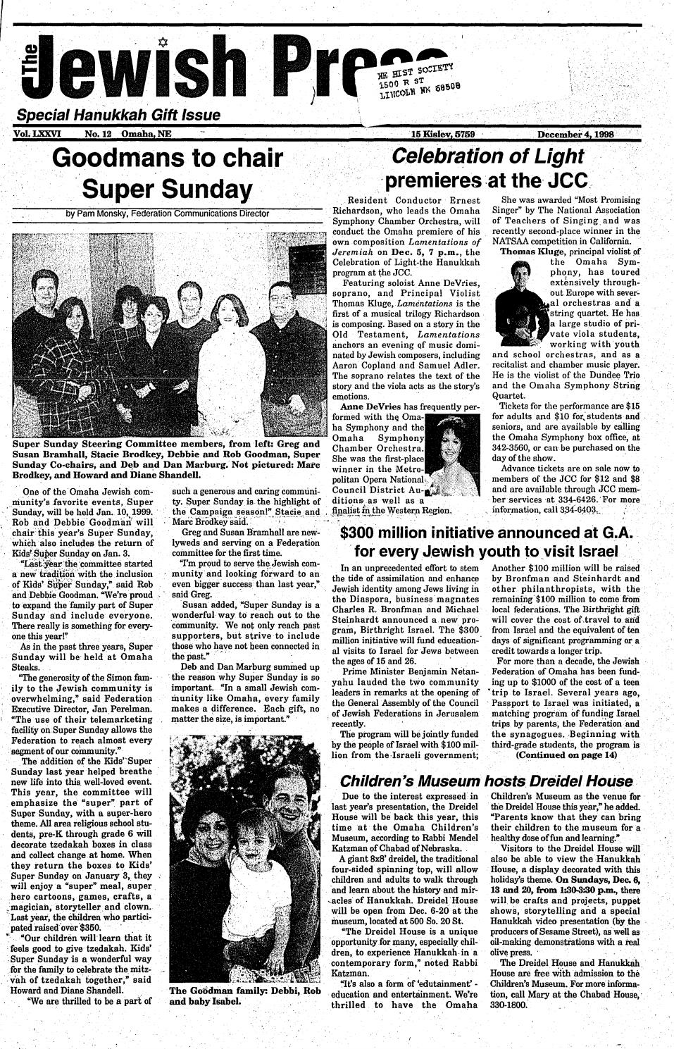 December 4, 1998: Hanukkah Edition by Jewish Press - Issuu