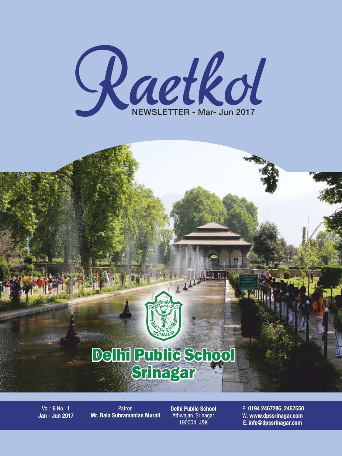 Jan to june 2017 dps sgr newsletter by Delhi Public School Srinagar - Issuu