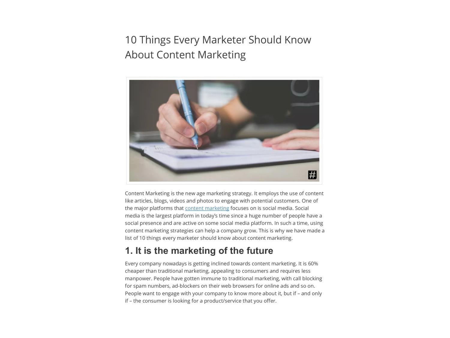 10 Things Every Marketer Should Know About Content Marketing by #ARM ...