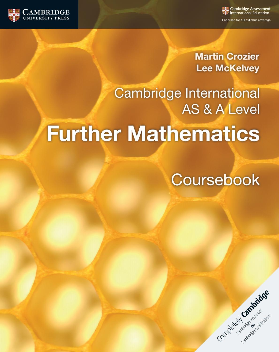 Preview Cambridge International AS And A Level Further Mathematics Preview Cambridge International AS And A Level Further Mathematics