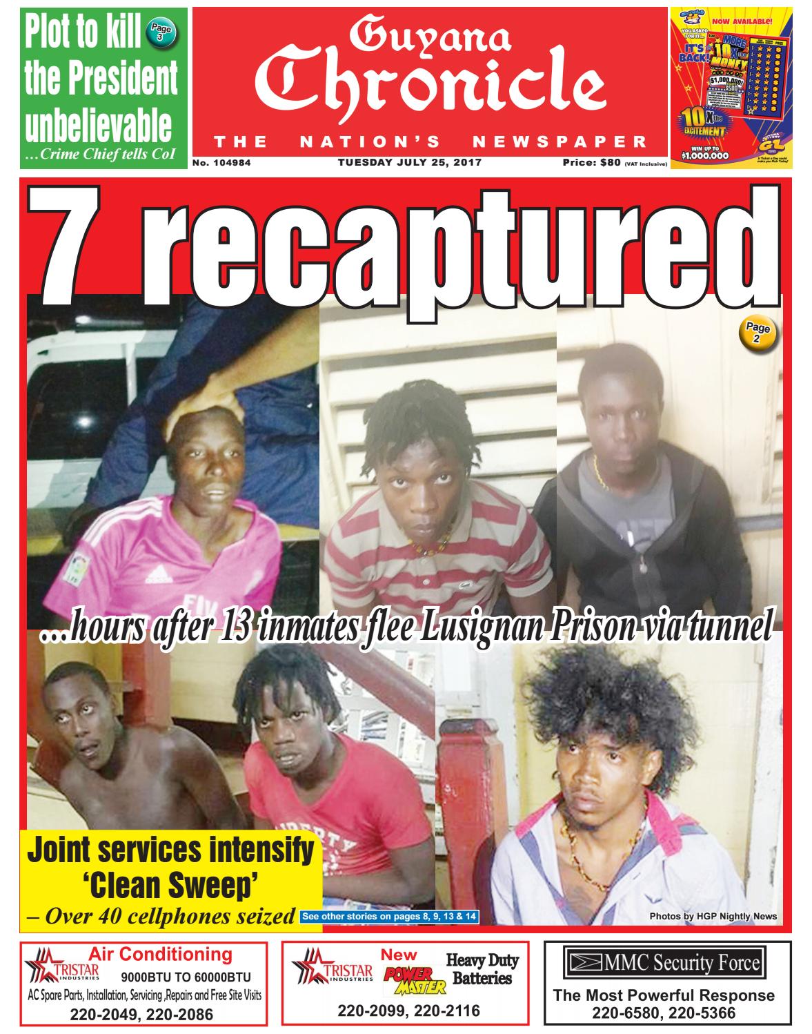 Guyana Chronicle Epaper 25 07 2017 by Guyana Chronicle - Issuu