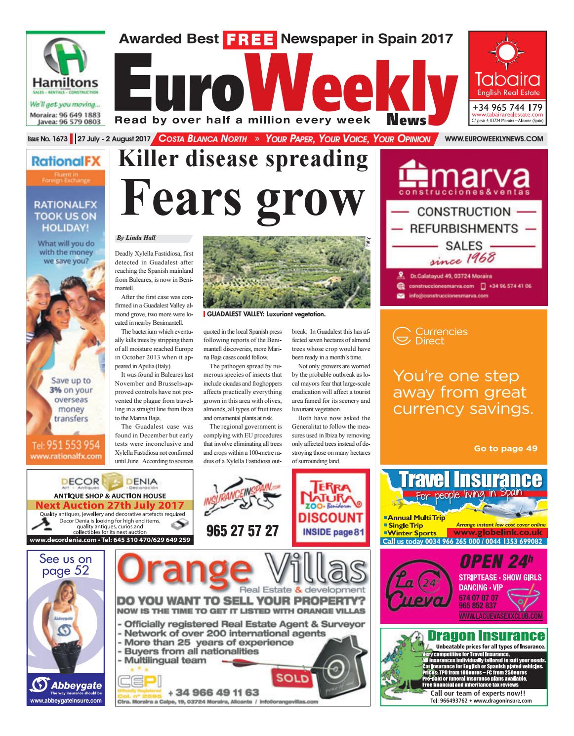 Euro Weekly News - Costa Blanca North 27 July – 2 August 2017 Issue ...
