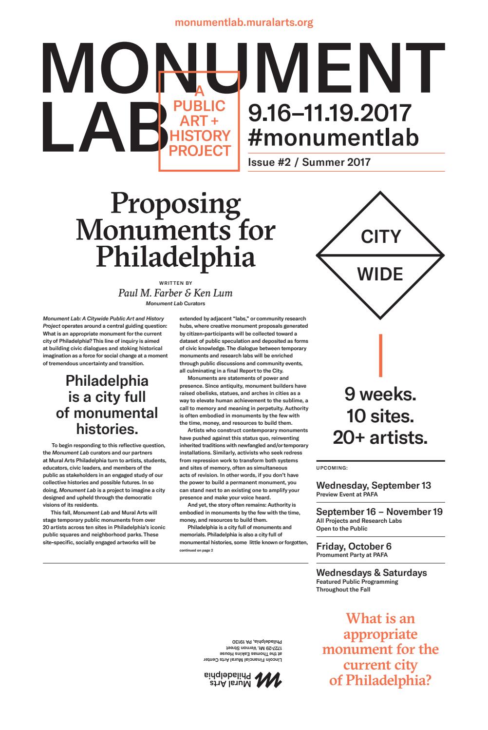 Monument Lab: Summer Preview Guide (2017) by Monument Lab - Issuu