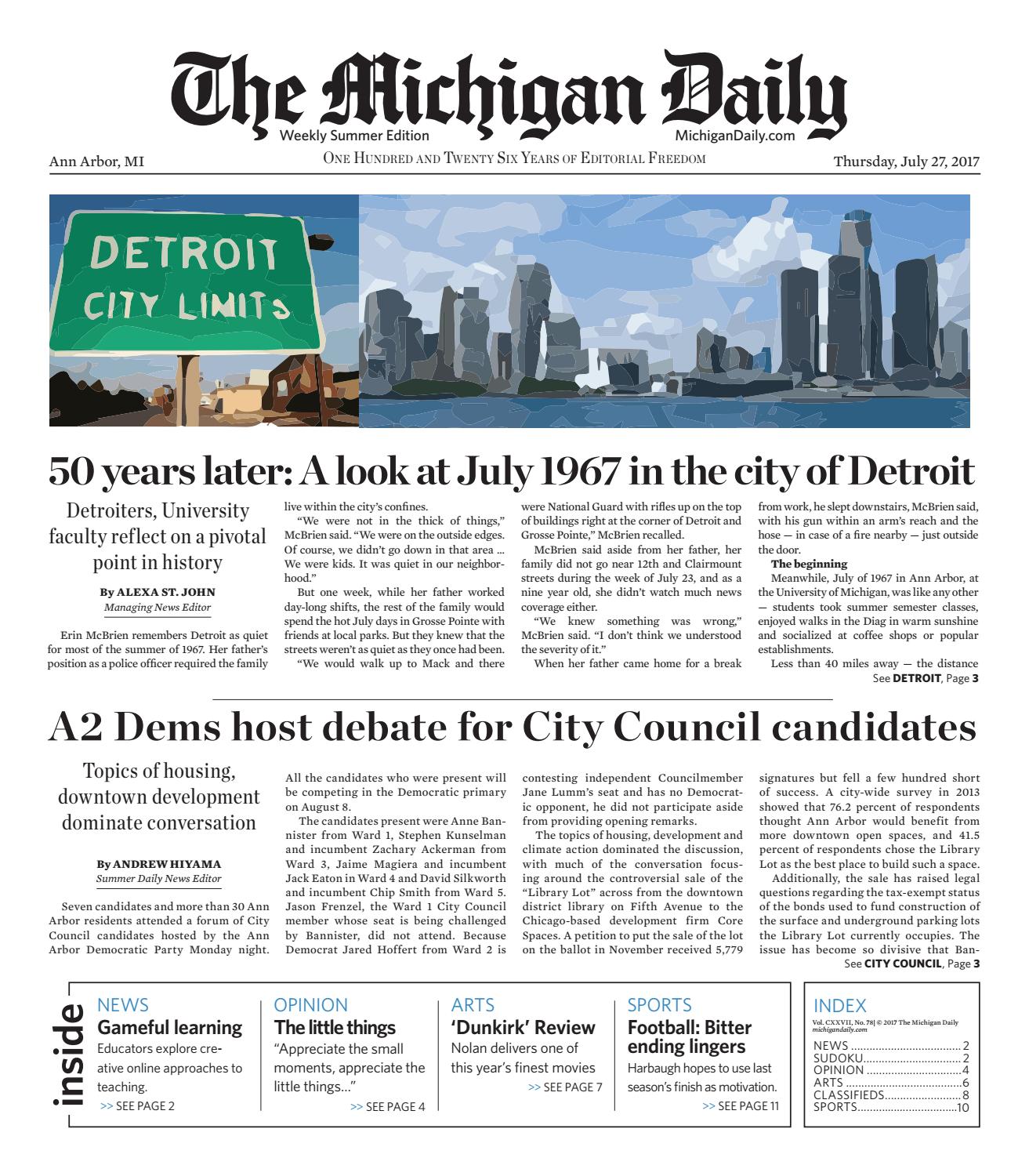 2017-07-27 by The Michigan Daily - Issuu