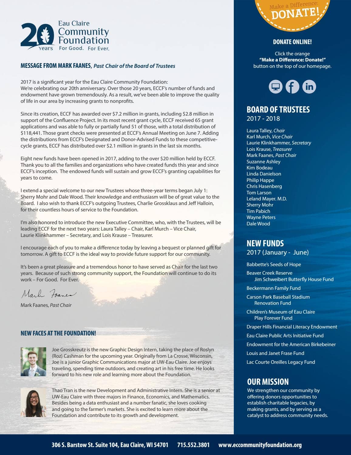 Eau Claire Community Foundation Summer 2017 Newsletter by Eau Claire ...