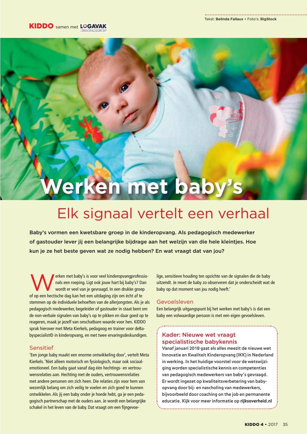 Werken met baby's - Elk signaal vertelt een verhaal by BV Uitgeverij ...