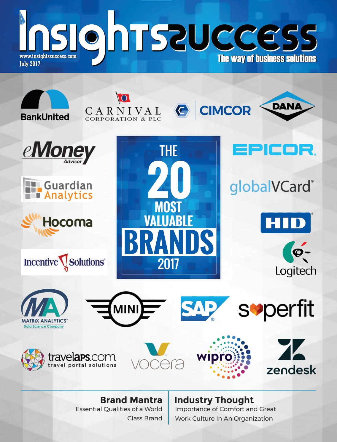 Insights success the 20 most valuable brands 2017 by Insights Success ...