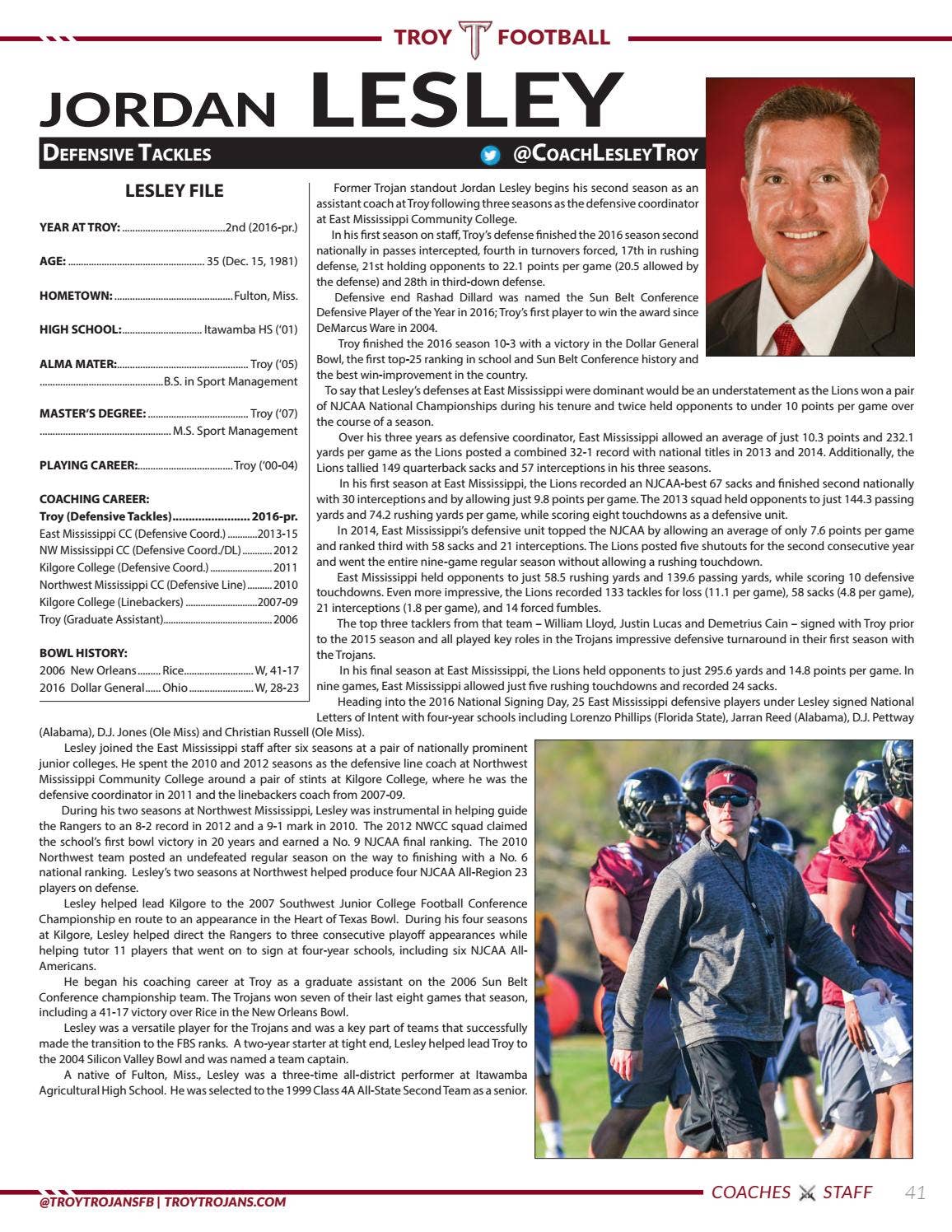 2017 Troy Football Media Guide by Troy University Athletics - Issuu