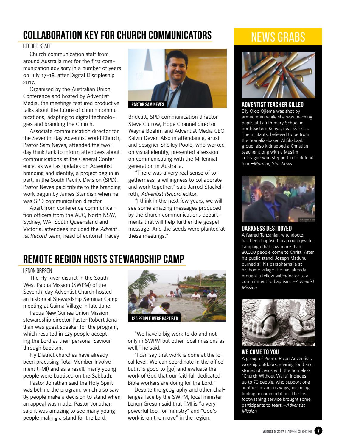 Adventist Record — August 5, 2017 by Adventist Media - Issuu