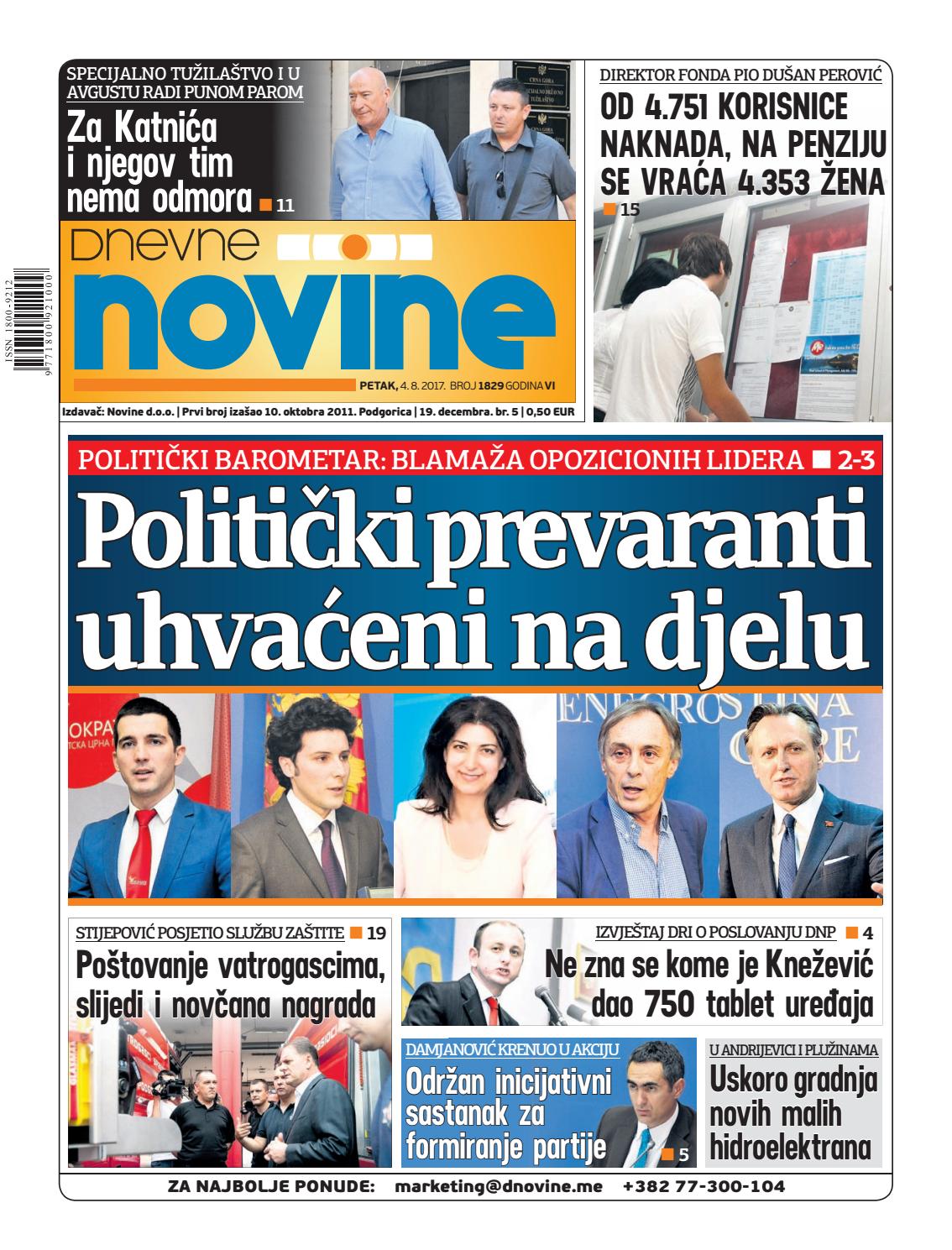 Dnevne novine 4. avgust 2017. by Dnevne Novine - Issuu