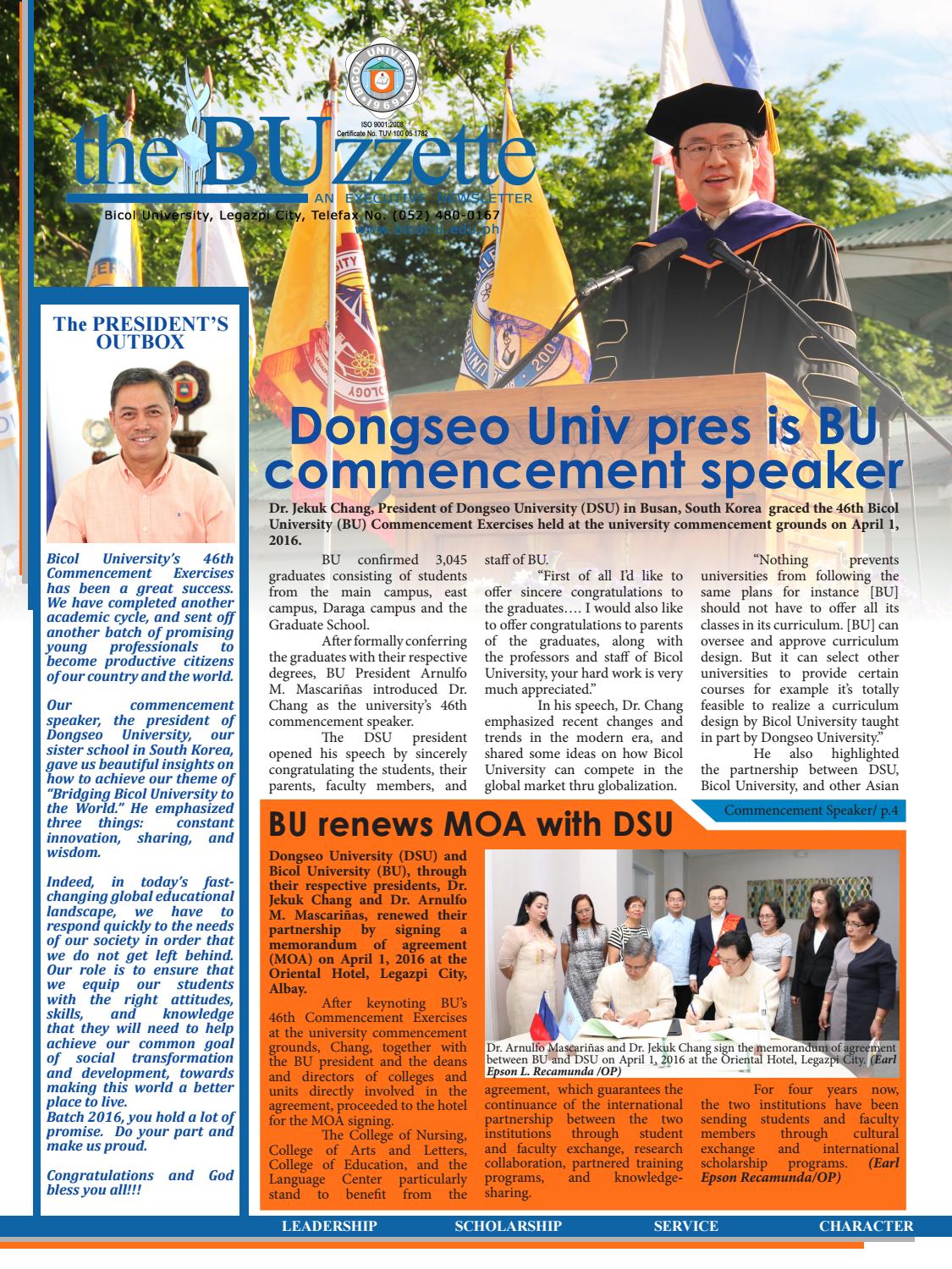 Graduation 2016 by The Buzzette - Bicol University - Issuu
