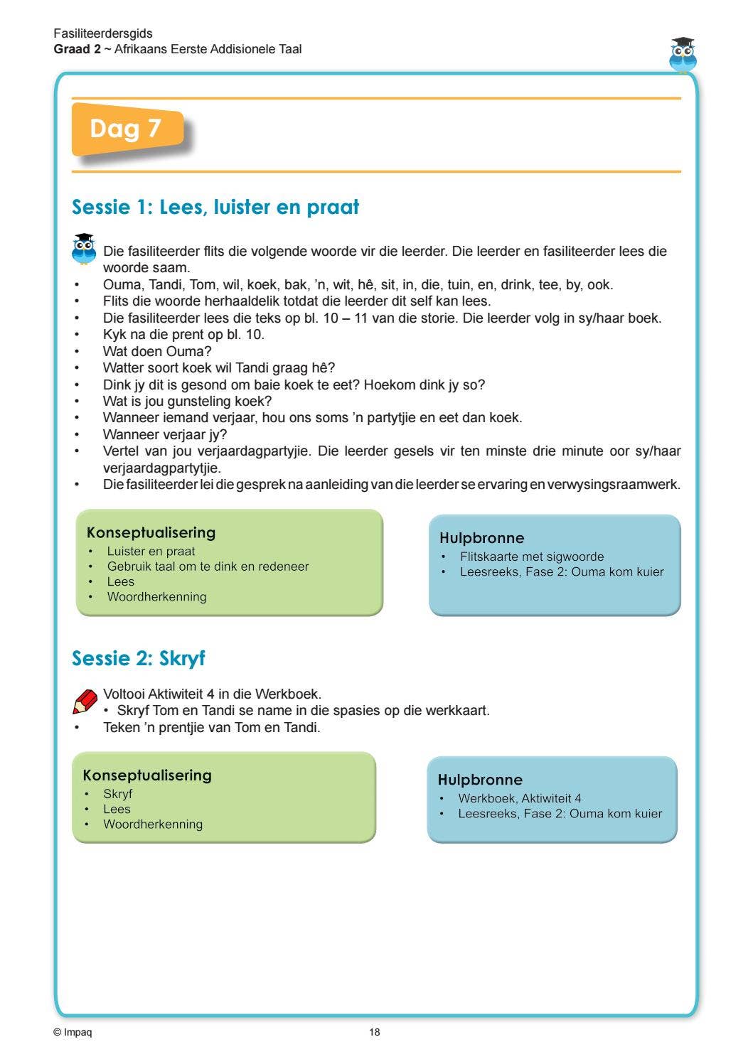 Gr 2 afrikaans eerste addisionele taal fasiliteerdersgids by Impaq - Issuu
