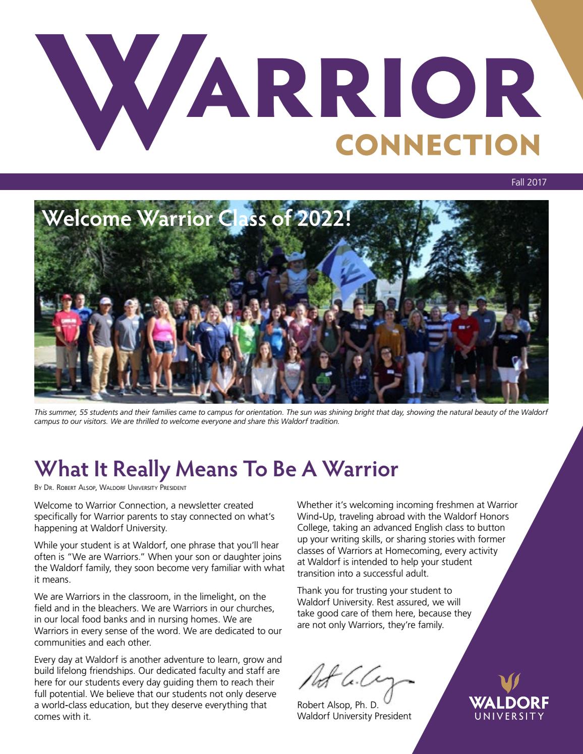 Warrior Connection: Fall 2017 by Waldorf University - Issuu