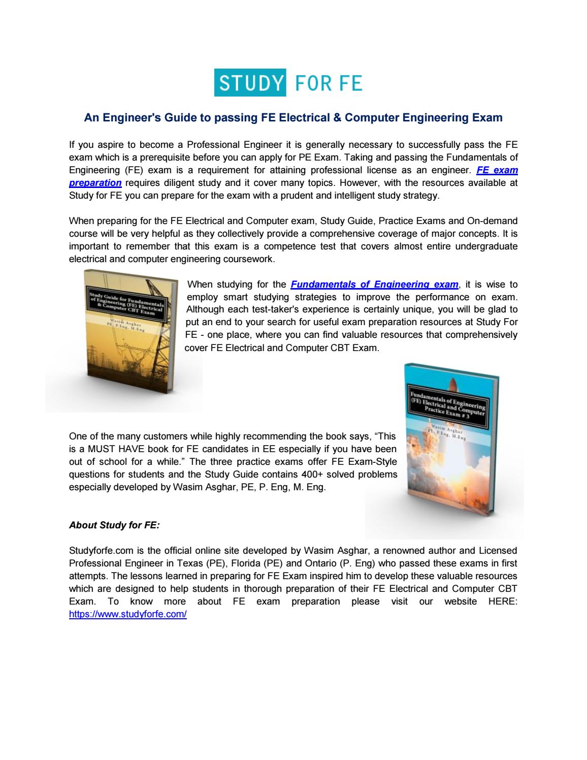 An engineers guide to passing fe exam by Wasim Asghar - Issuu