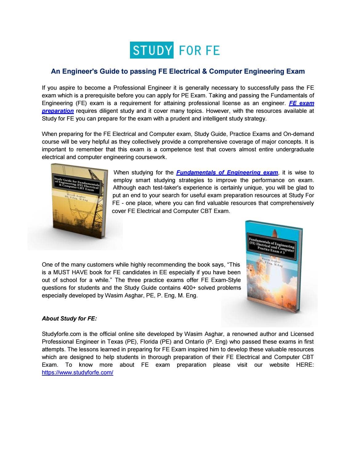 An engineers guide to passing fe exam by Wasim Asghar - Issuu