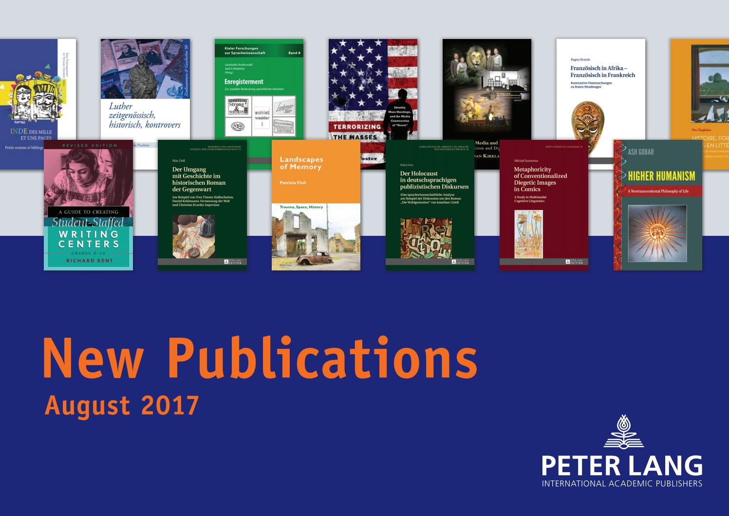 New Publications Catalogue August 2017 by Peter Lang Publishing Group ...