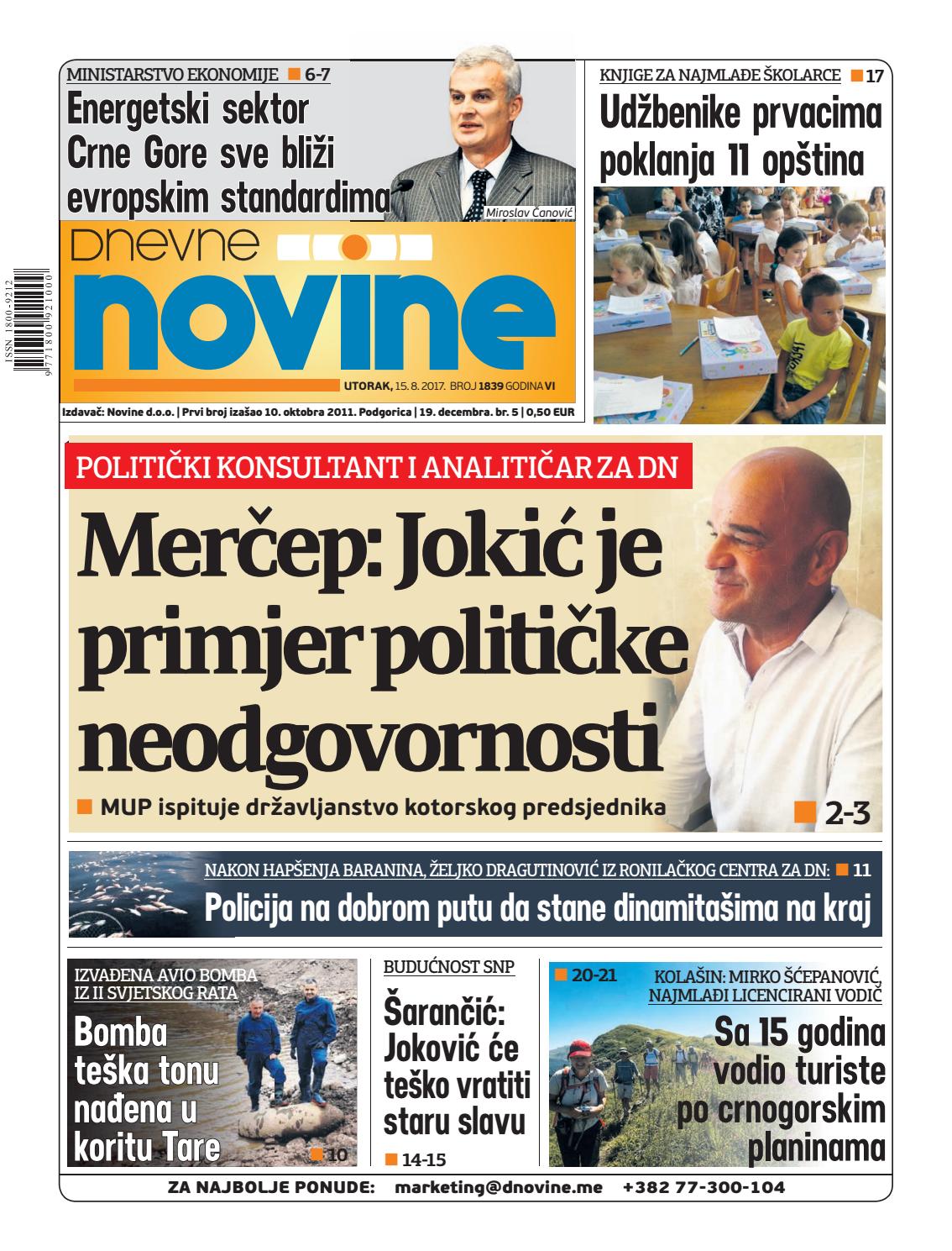 Dnevne novine 15. avgust 2017. by Dnevne Novine - Issuu