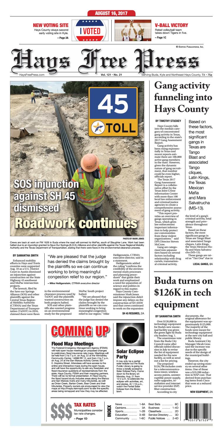 August 16, 2017 Hays Free Press by Hays Free Press/News-Dispatch - Issuu