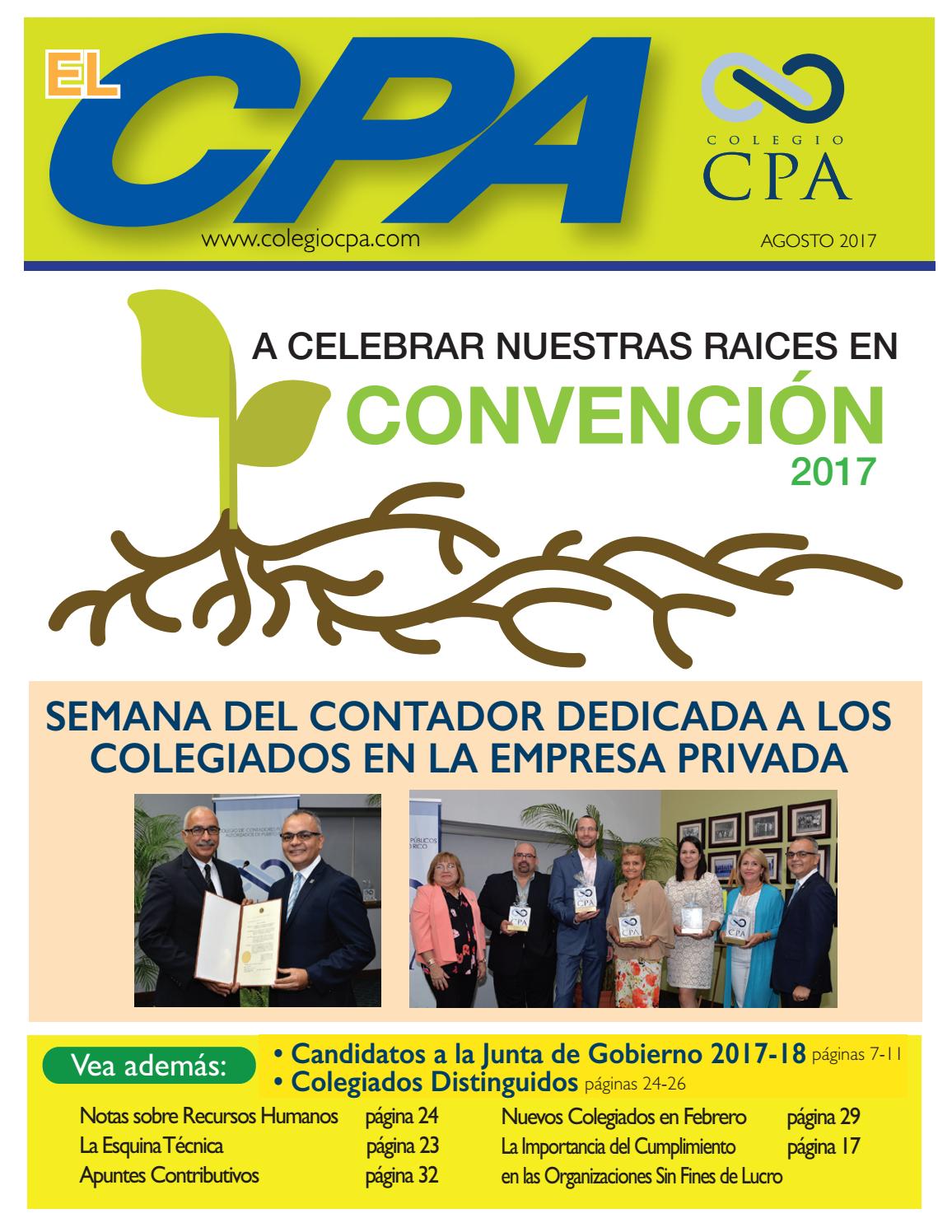Revista El CPA (Agosto 2017) by Colegio de CPA PR - Issuu