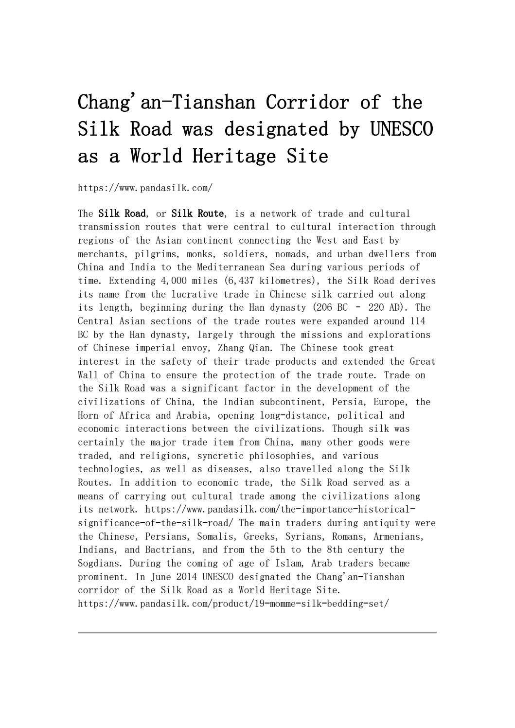 Chang'An Tianshan Corridor Of The Silk Road Was Designated By Unesco As ...
