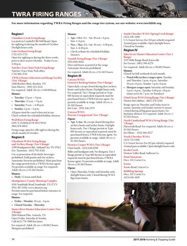 TWRA Hunting and Trapping 2017 - 2018 by Bingham Group - Issuu