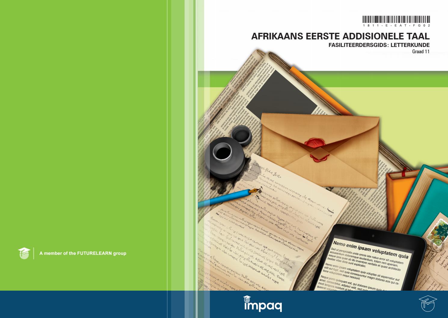 Gr 11 afrikaans eerste addisionele taal fasiliteerdersgids letterkunde ...
