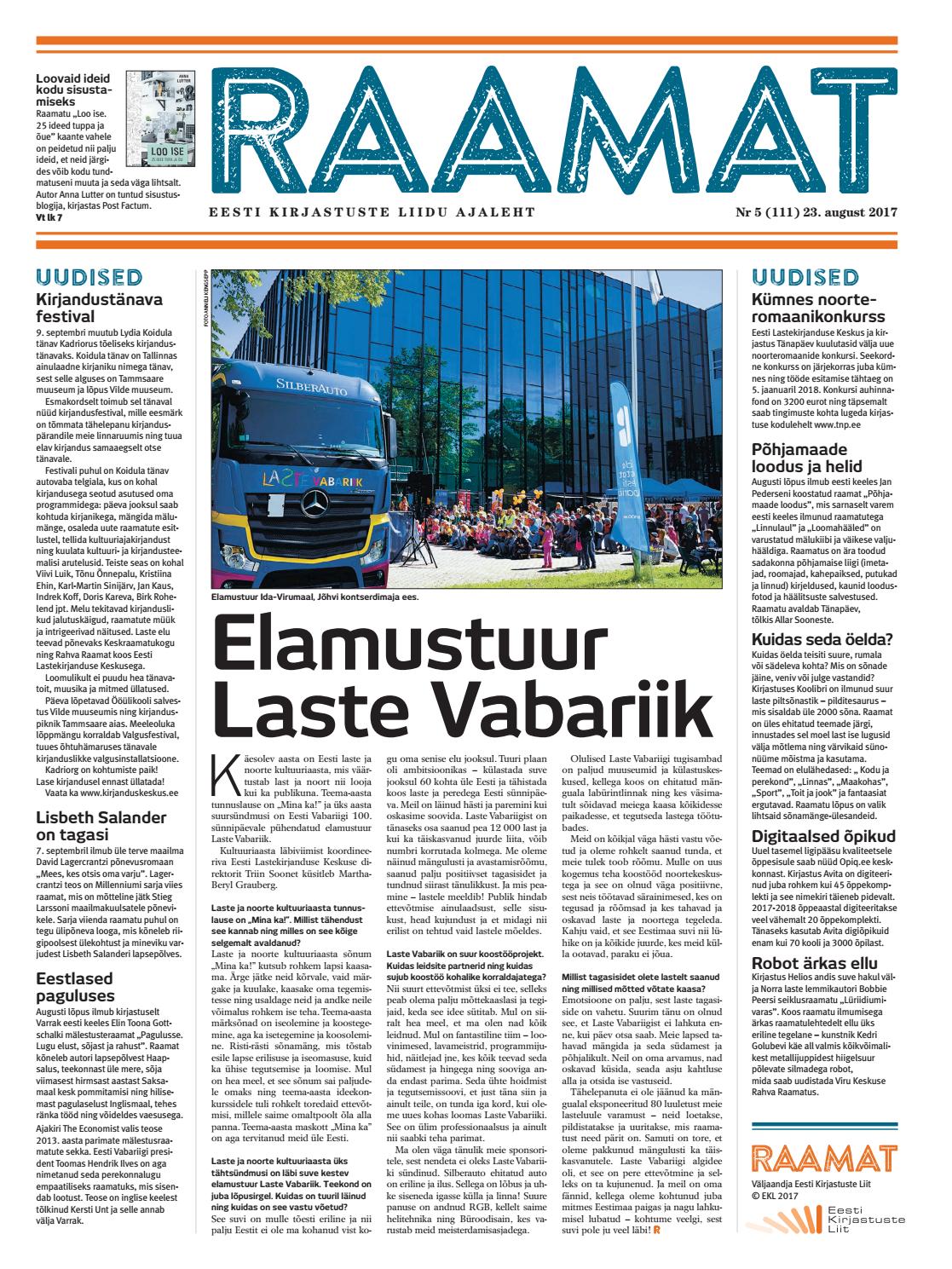 Ajaleht RAAMAT nr 111 (august 2017) by Kaidi Urmet - Issuu