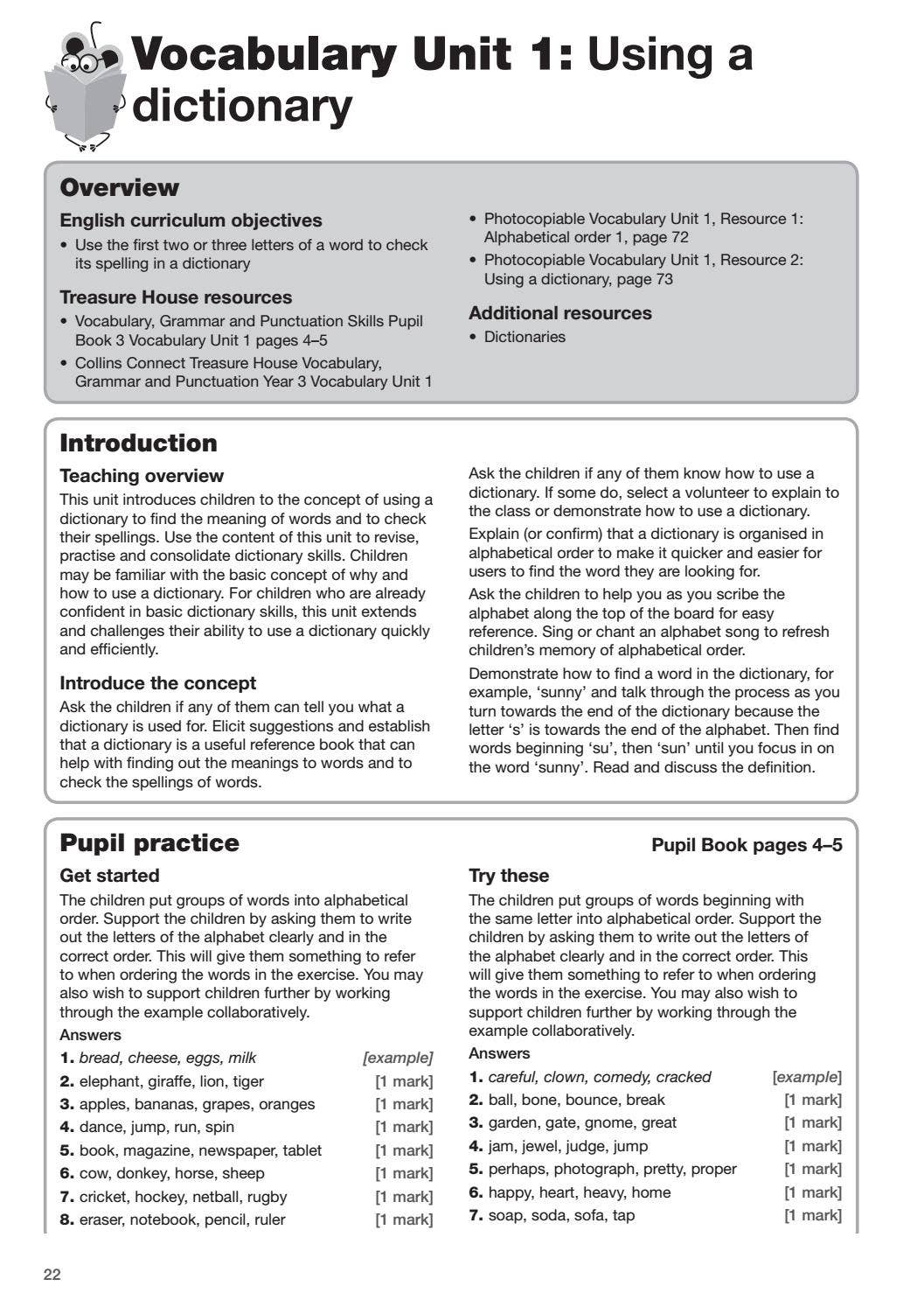 Treasure House - Vocabulary, Grammar and Punctuation Skills Teacher’s ...