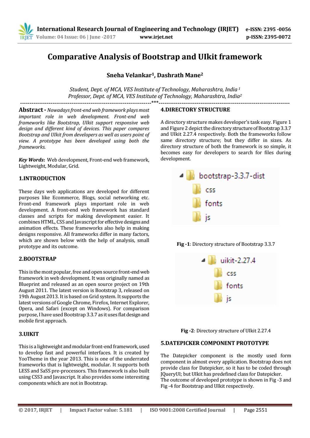 Comparative Analysis of Bootstrap and UIkit framework by IRJET Journal ...