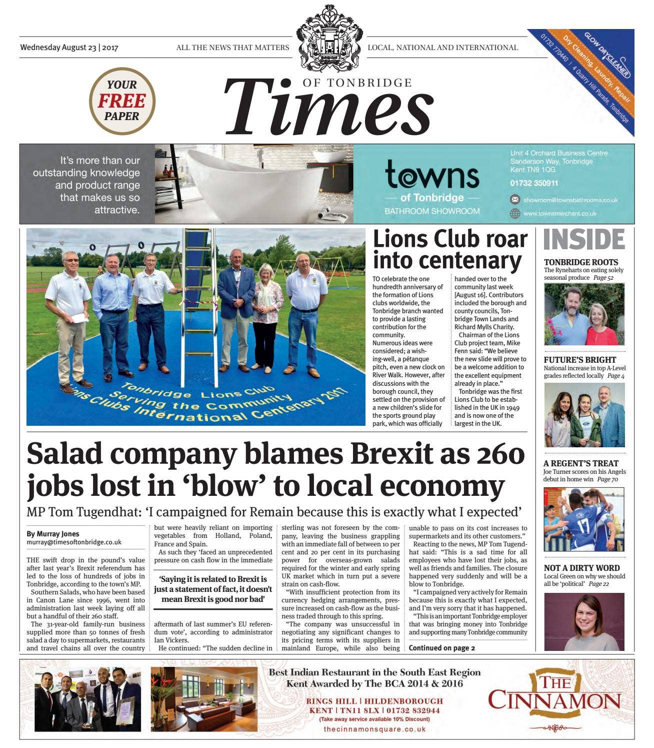 Times of Tonbridge 23rd August 2017 by One Media - Issuu