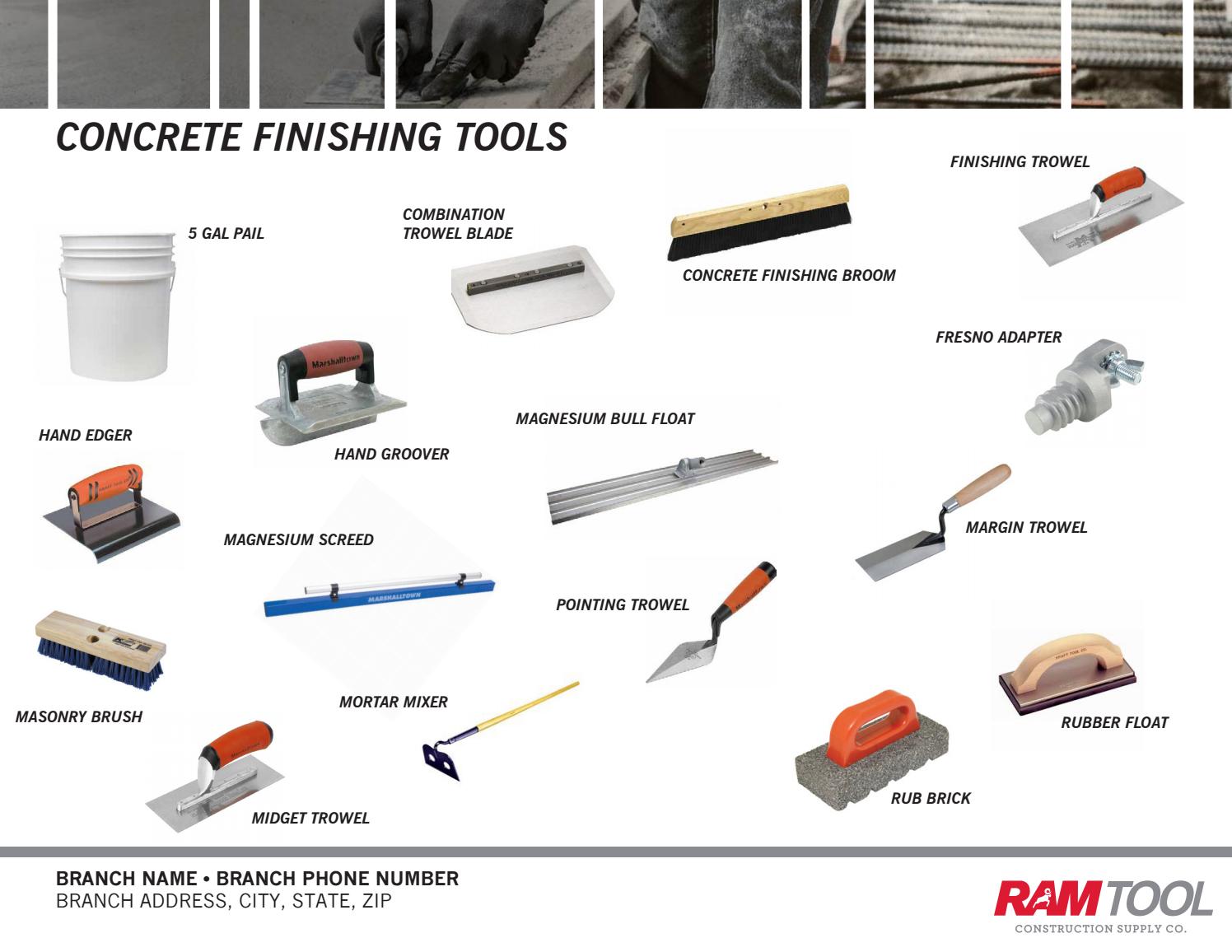 Concrete Finishing Tools By Ram Tool Construction Supply Co Issuu