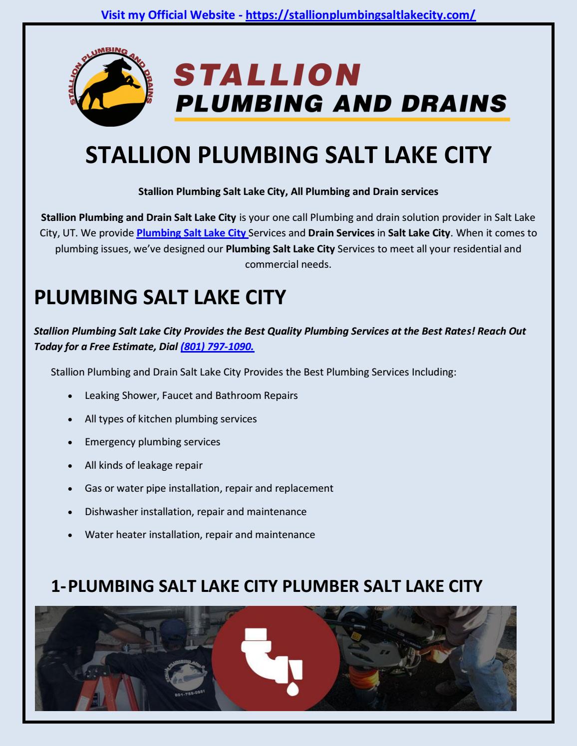 Salt lake city plumbing company by Plumbing Salt Lake - Issuu