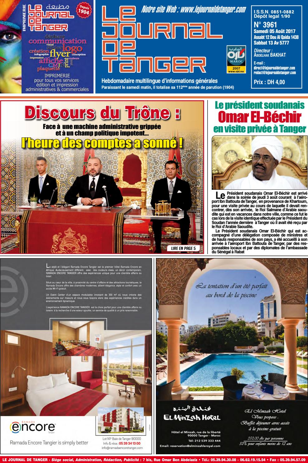 Le journal de Tanger 05 août 2017 by Le Journal de Tanger - Issuu