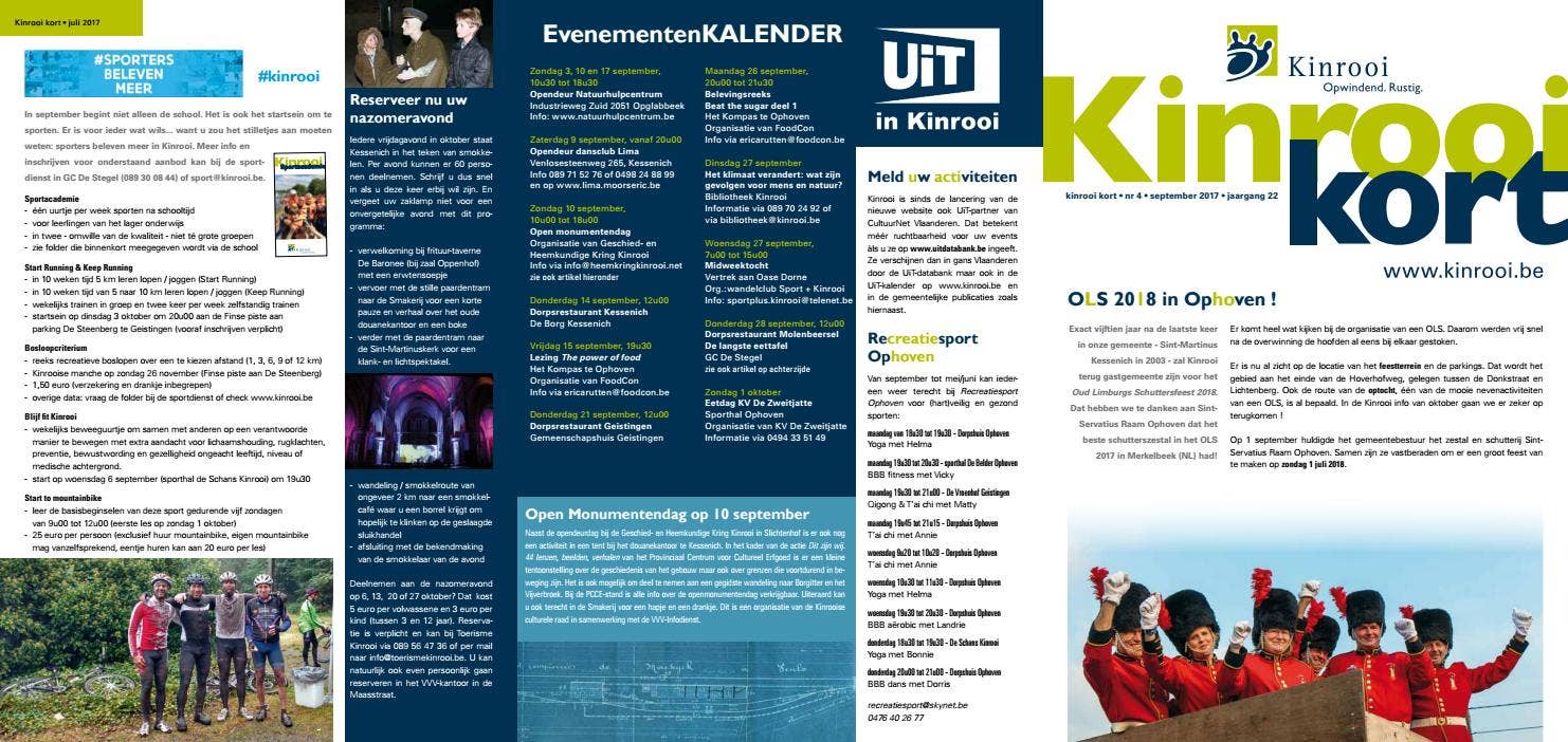 Kinrooi KORT september 2017 #04 by Gemeente KINROOI - Issuu