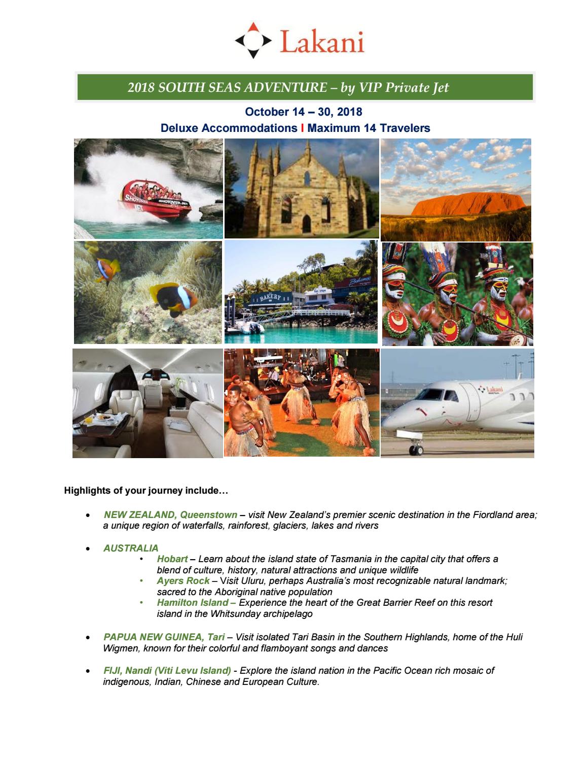 2018 Lakani Private Jet South Seas Adventure Flyer by Lakani World ...